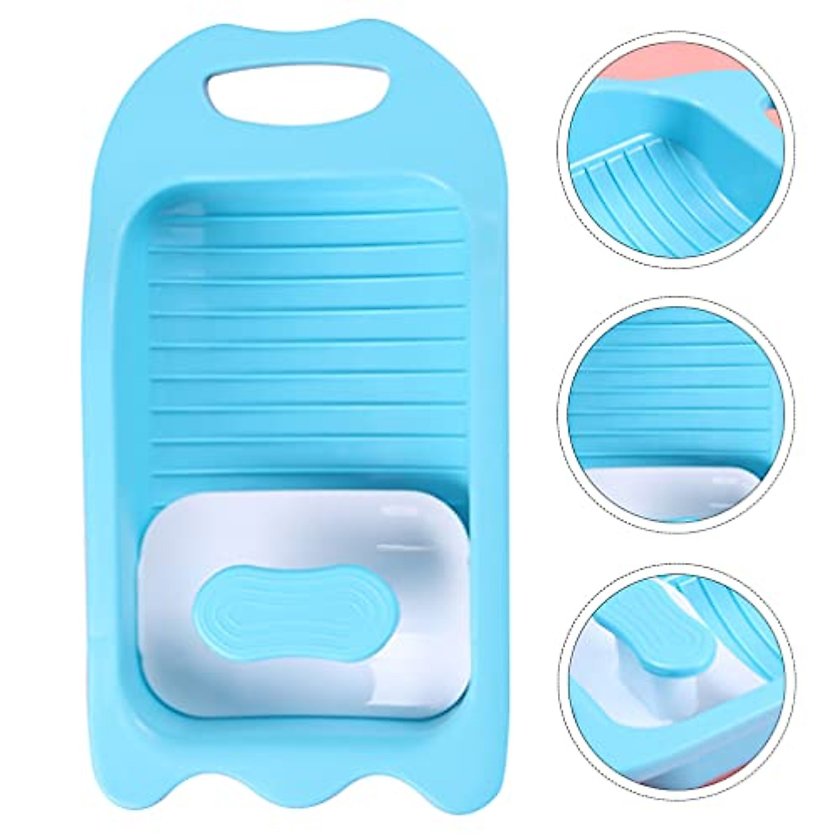 Cabilock Plastic Washboard Basin Non- Slip Washing Washboard Plastic Home Laundry Washboard Mini Washboard for Kids Shirts