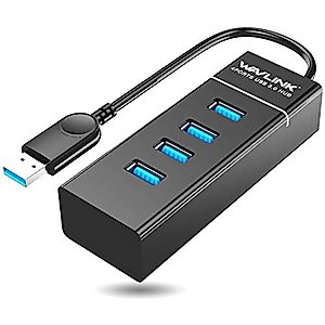 WAVLINK USB 3.0 Hub,4-Port USB3.0 Type A Adapter up to 5Gbps,Portable Data Hub for Windows, Laptop, MAC OS 10.6 to 10.13.3, UltraBook（No Driver Needed,Play and Plug）