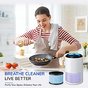 Fil-fresh 2-Pack MK01 & MK06 True HEPA Replacement Filter, Compatible with AROEVE MK01 & MK06, ToLife TZ-K1, Kloudi DH-JH01 Air Purifier, 4-in-1 Air Filter for Smoke, Odor, Pollen, Standard Version