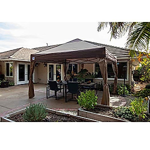 Z-Shade 12 x 12 Foot Lawn, Garden, and Outdoor Event Portable Canopy Tent with Stylish Skirts, Rolling Bag, and Reliable Stake Kit, Tan