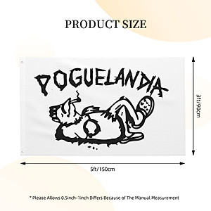 Coyvesar Suitable for poguelandia Flag Outer Banks Flag from OBX 3x5 Funny Chicken FT Flags for Wall Bedroom Living Room Hanging Decoration Music Outdoor Indoor Banner Brass Gromments