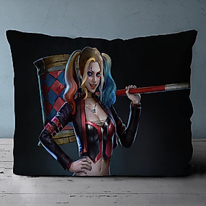 NICHIYOBI Qu-inn Villain Movie Character Duvet Cover 3 Piece Bed Set,Room Atmosphere Decoration Movie peripherals (Style 8,Queen 90x90in+20x30in*2)