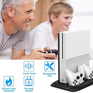 Vertical Stand for Playstation 5 with Cooling Fan Charging Station for PS5 Digital Edition (White)