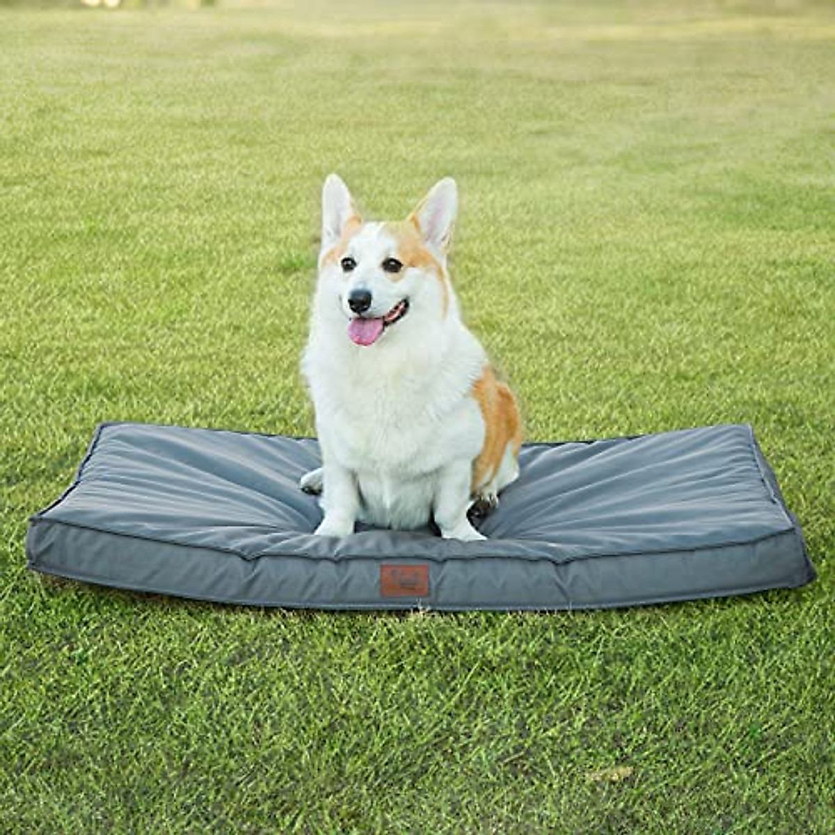 Tail Stories Outdoor All Weather Dog Bed, Waterproof Dog Bed for Large Dogs, Orthopedic Egg Foam Pet Bed with Washable and Removable Oxford Cooling Cover