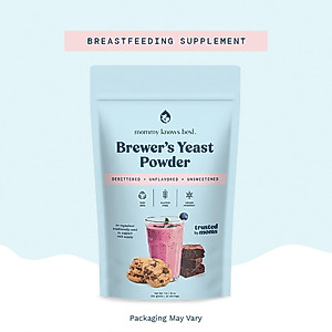 Mommy Knows Best Brewer's Yeast Powder for Lactation Support for Breastfeeding | Mild-Tasting, Debittered, Delicious in Lactation Cookies, Smoothies, Lactation Recipes, Gluten-Free, 12 oz