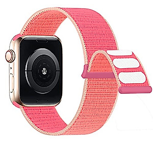 Bifeiyo Compatible with Apple Watch Band 49MM 45MM 44MM 42MM 41MM 40MM 38MM, Women Men Sport Nylon Loop Strap for iWatch Series Ultra 8 7 6 5 4 3 2 1 SE (38/40/41mm,Pomegranate)