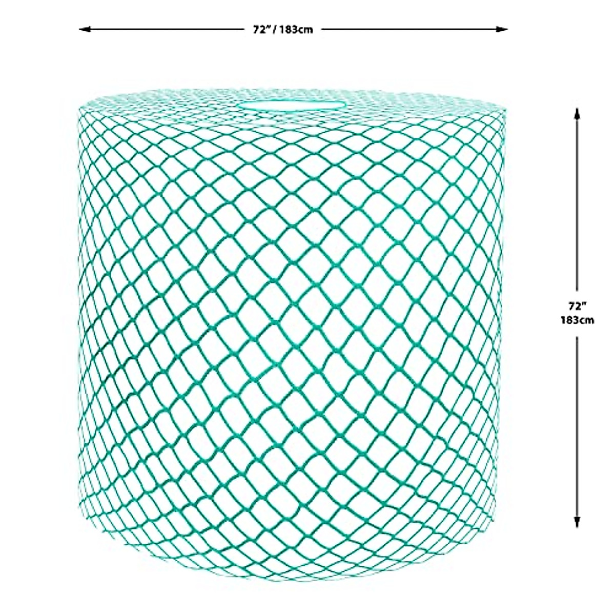 Shape New Round Hay Bale Feeder Net 6 x 6 Feet - Knotless Double Weave, Slow Feed, Reduce Waste - with Black Hanging Net Included.