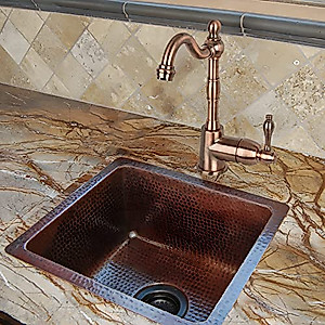 Antique Copper One-Handle Widespread Kitchen Bar Faucet - Akicon - Antique Copper