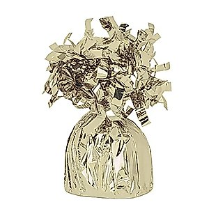 Unique Industries, Foil Balloon Weight, DIY Party Decoration, 4.5 x 2.25 x 2.25 inches - Gold