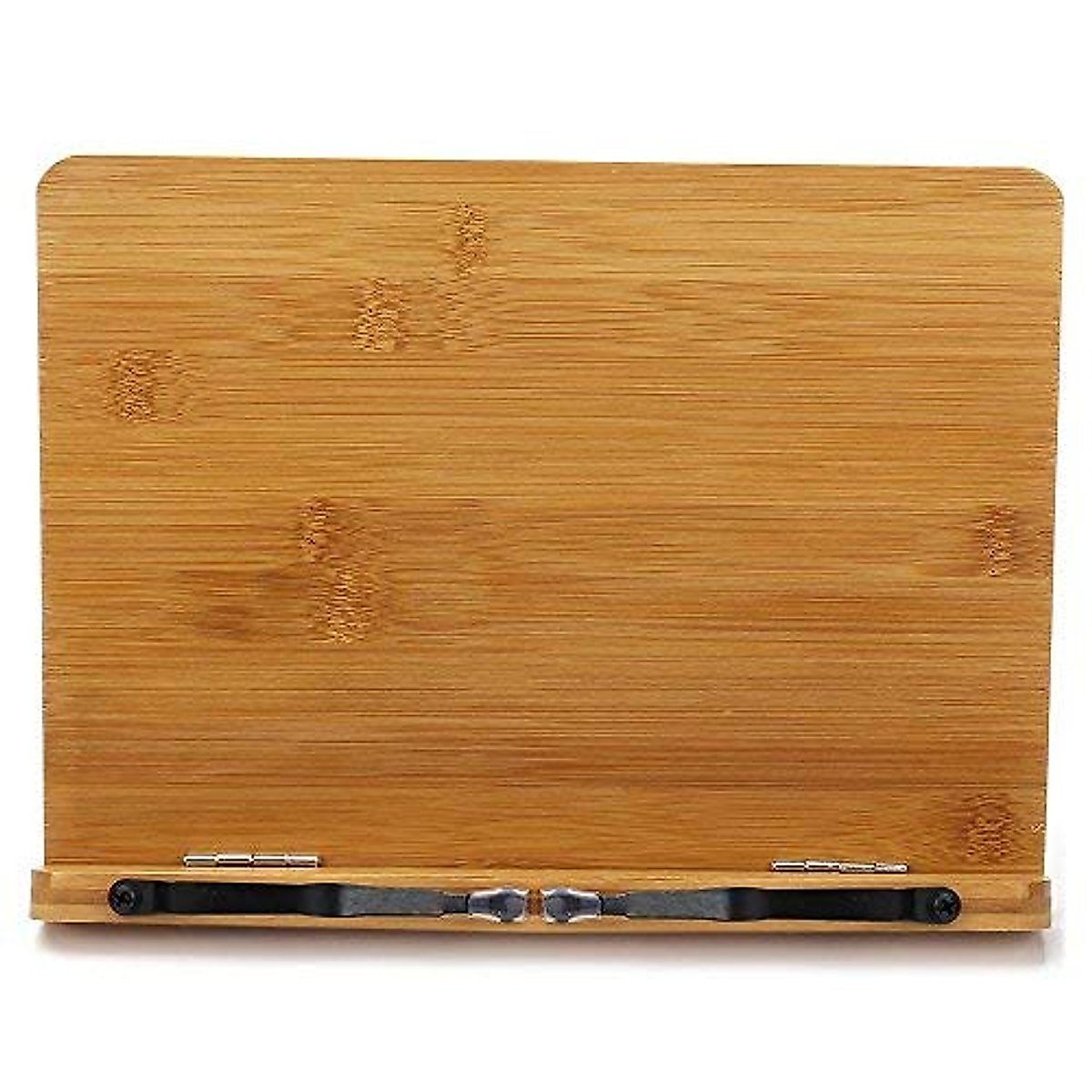 Bamboo Book Stand,wishacc Adjustable Book Holder Tray and Page Paper Clips-Cookbook Reading Desk Portable Sturdy Lightweight Bookstand-Textbooks Books