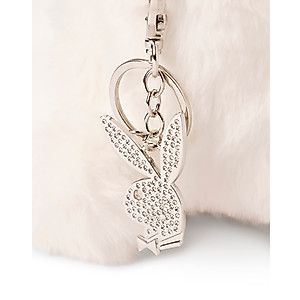 Spencer's White Furry Playboy Mini Backpack