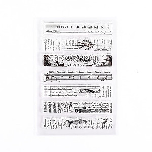 4Sheet Text Number Background Clear Stamps for Card Making Transparent Silicone Stamps Rubber Stamps Seal for DIY Scrap Booking Decoration Album Crafts