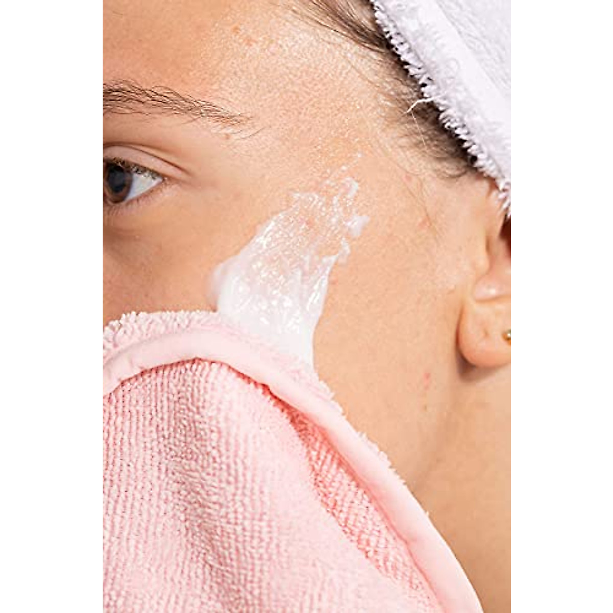 Pink Cloth in a Box - Ultra Soft, Microfiber, Exfoliating, Heart Shaped Facecloth/Washcloth with Hand Pockets to Remove Makeup, Clean Pores and Wipe your Face Clean