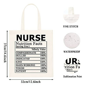 WCGXKO Nurse Nutrition Facts Nurse Life Tote Bag Gift For Nursing Student RN LPN CNA BSN CMA LVN (NURSE tote)