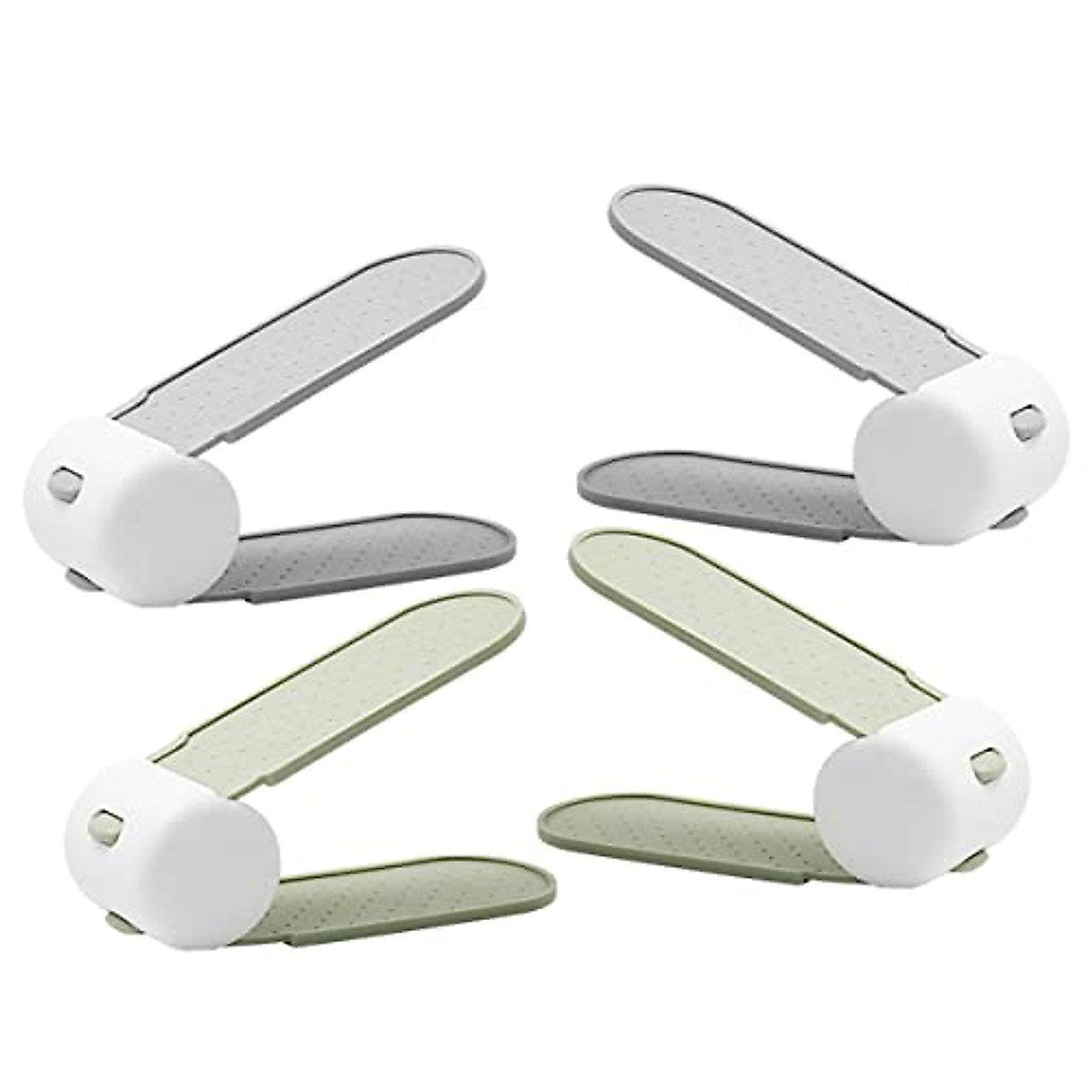 ULTECHNOVO 4pcs Double Deck for Saving Grey/Slipper Racks Holder Sneaker Clo Slots Showcase -Layer Shoe Stacker Fixtures Green Saver Display Organizer Practical Space Household Sandal