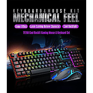 Tronic Mechanical Gaming Keyboard, RGB Keyboard and Mouse, LED Mouse and Keyboard Gaming, RGB Backlit Full Anti-ghosting Keys for Computer/PC/Laptop/MAC