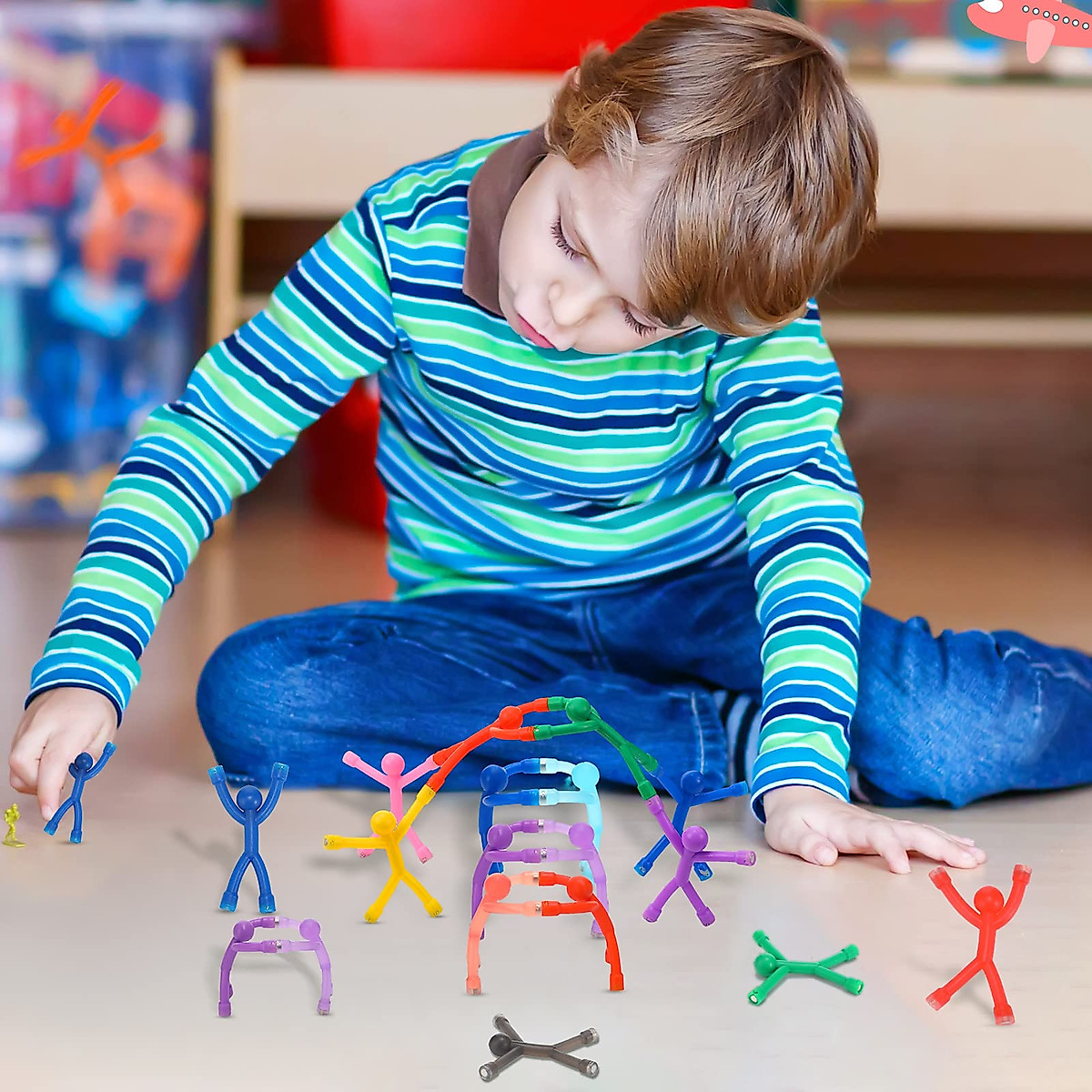 40 Pcs Magnet Mini Man Fridge Magnets Cute Rubber Men Refrigerator Magnet Set Colorful Flexible Humanoid Magnets Magnetic Toy Characters Fidget Toy for Art Crafts Fun Office