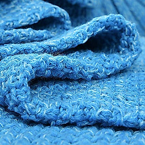 LAGHCAT Mermaid Tail Blanket Crochet Mermaid Blanket for Adult, Soft All Seasons Sleeping Blankets, Classic Pattern (71"x35.5", Blue)