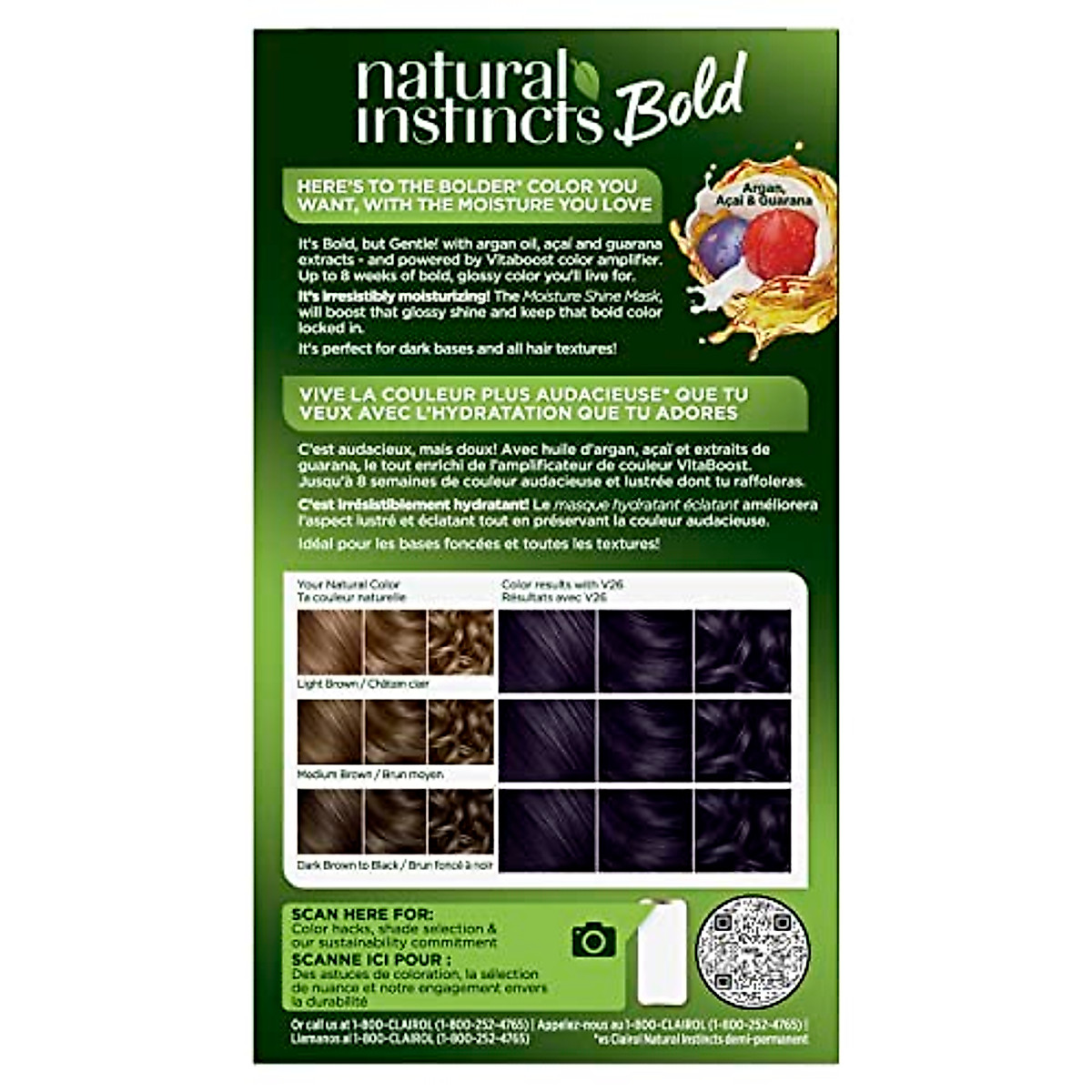 Natural Instincts Bold Permanent Hair Dye, V26 Violet Passiflora Hair Color, Pack of 1