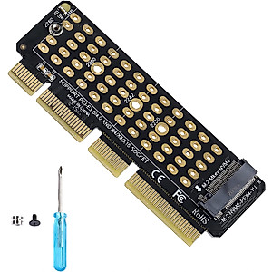 GELRHONR M.2 NVME to PCIe 4.0x4 Adapter Card for 1U Case,Supports M Key 2280,2260,2242,2230 M.2 Solid State Drives(Do not Support NGFF)