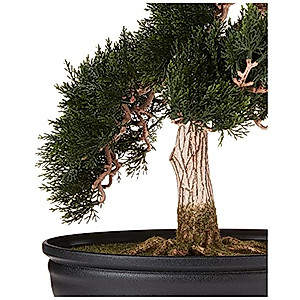 Nearly Natural 4106 16in. Cedar Bonsai Silk Plant,Green