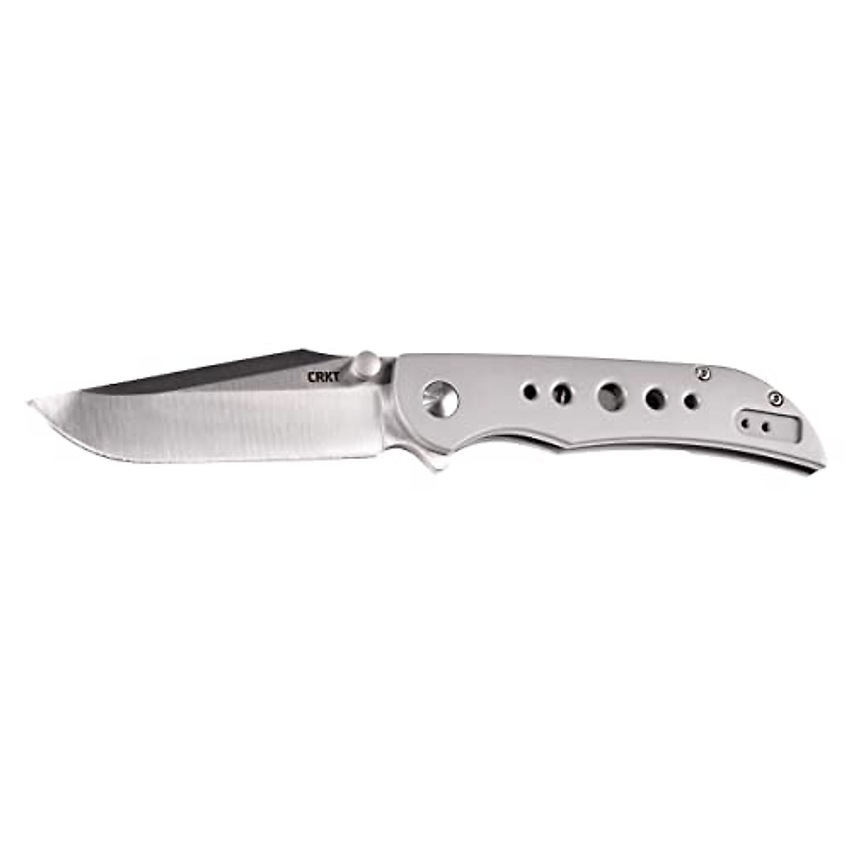 CRKT Oxcart EDC Folding Pocket Knife: Assisted Open Everyday Carry, Plain Edge, Frame Lock, Stainless Steel Handle 6135