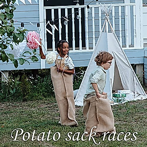 HAMBOLY 5 Packs Large Burlap Bags 24" x 40" Potato Sacks Reusable Storage Bags Races Game Bags
