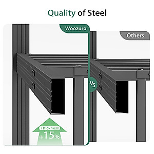Woozuro Twin Xl Bed Frames with Headboard，18 Inch High Twin Xl Bedframe with Round Corner Leg, Sturdy Noise-Free Metal Frame No Box Spring Needed, 2500 Lbs Weight Heavy Duty Slats Support for Mattress