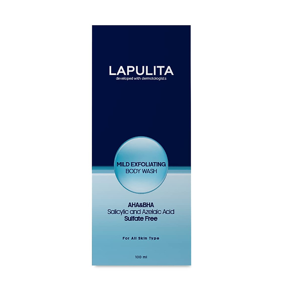 LAPULITA Body Acne Removing Shower Gel, Acne Pimple Treatment, All-Natural Acne treatment gel, Mild Exfoliating Body Wash, 150 mL - 5.07 Oz