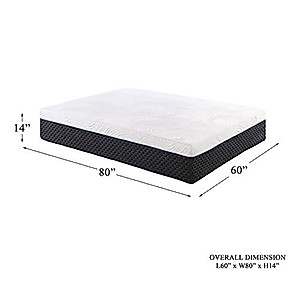 Lexicon Cradle 14-Inch Latex Microcoil Hybrid Mattress, Queen, White