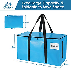 Storage Bags for Clothes, Extra Large Clothing Storage Bags with Reinforced Handle, Storage Containers for Organizing Bedding, Blanket, Sheets, Pillows, Closet and Toys
