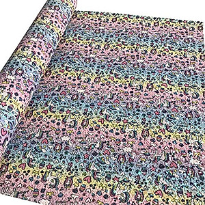 Unicorn Printed Faux Leather Fabric Sheets 5 Pieces Glitter Sequins Synthetic Fabric for DIY Bows Earrings Making Crafts (Assorted A)