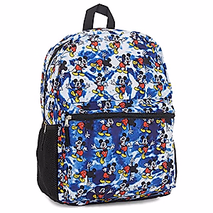 Mickey Mouse Allover Bookbag Backpack - Mickey Mouse Allover School Bag - Backpack for Boys, Girls, Kids, Adults (Blue)