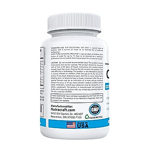 Nutracraft ColonClean #1 Colon Detox and Constipation Relief | Senna, Cascara Sagrada, Psyllium, MCT, Aloe and Probiotics | 30 Capsules