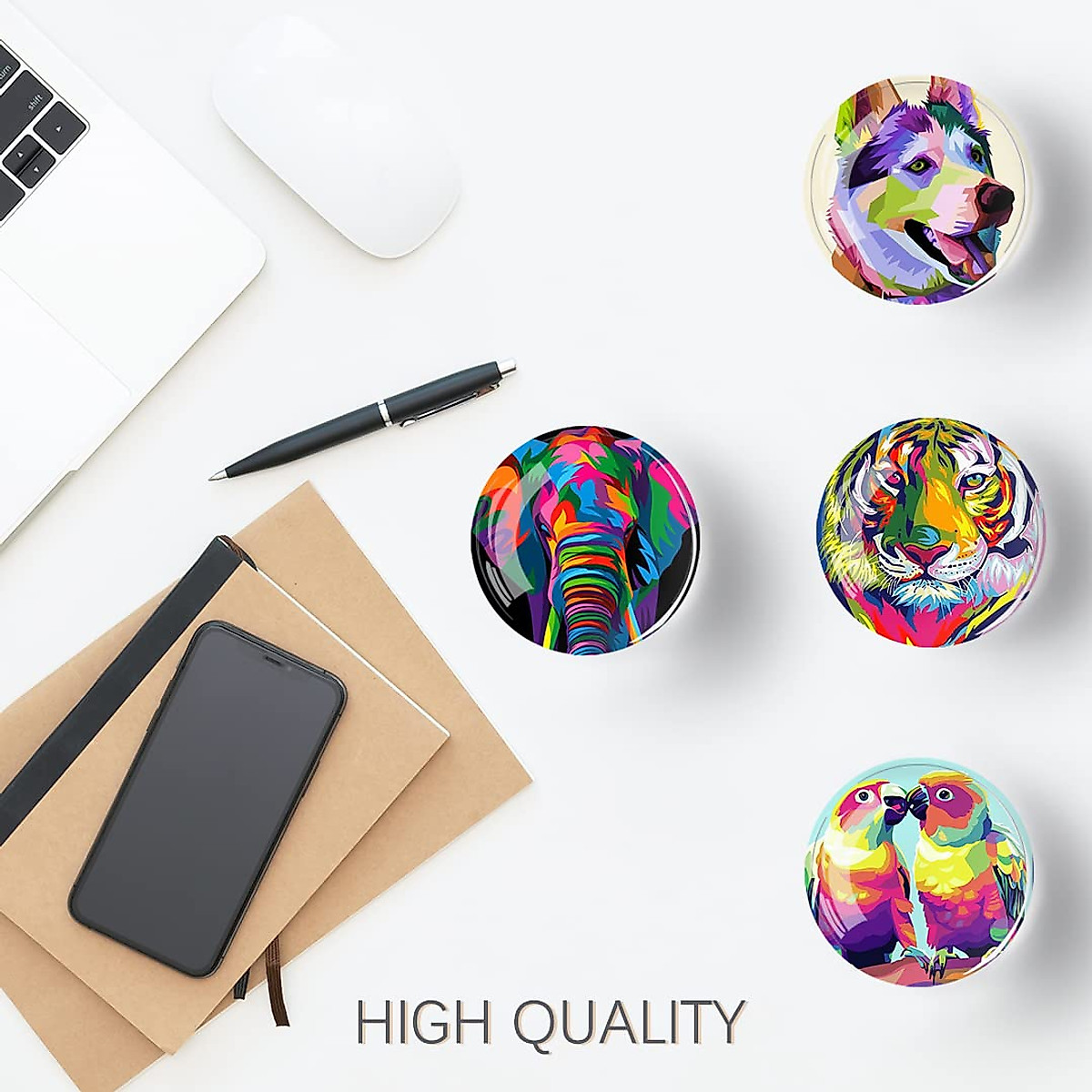 Famous Paintings Set Refrigerator Magnets, 7pcs World Masterpiece, Stylish Simple Glass Decorative Magnets for Fridge Decor