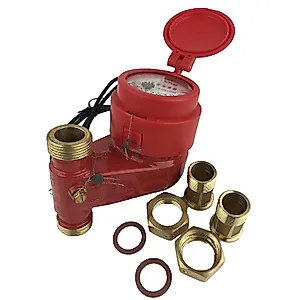 DAE V-75RP Vertical Hot Water Meter with Pulse Output, 3/4” NPT Couplings, Measuring in Gallons