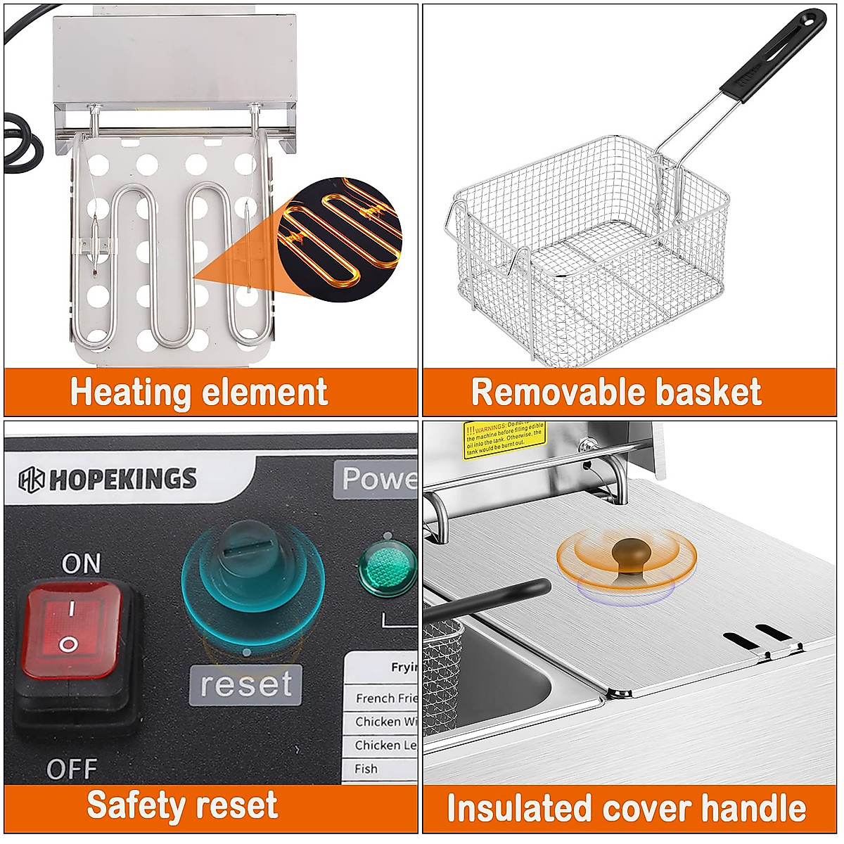 20.7 Qt Professional Deep Fryer with 2 x 6L Baskets, Large Electric Commercial Deep Fryer for Kitchen Restaurant Home Use, Countertop Dual Tank Deep Fryer for Turkey Chicken Fish Oil Less Deep Fryers