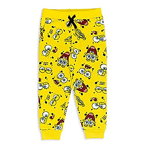 SpongeBob SquarePants Little Boys Fleece 2 Pack Jogger Pants Black/Yellow 4