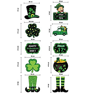 St Patrick's Day Door Banner Decoration Hanging Welcome Signs Door Banner Green Shamrock Car Hat Leprechaun Hanging Door Decor Happy St Patrick's Home Decor Paper Banner for Home Outdoor Indoor