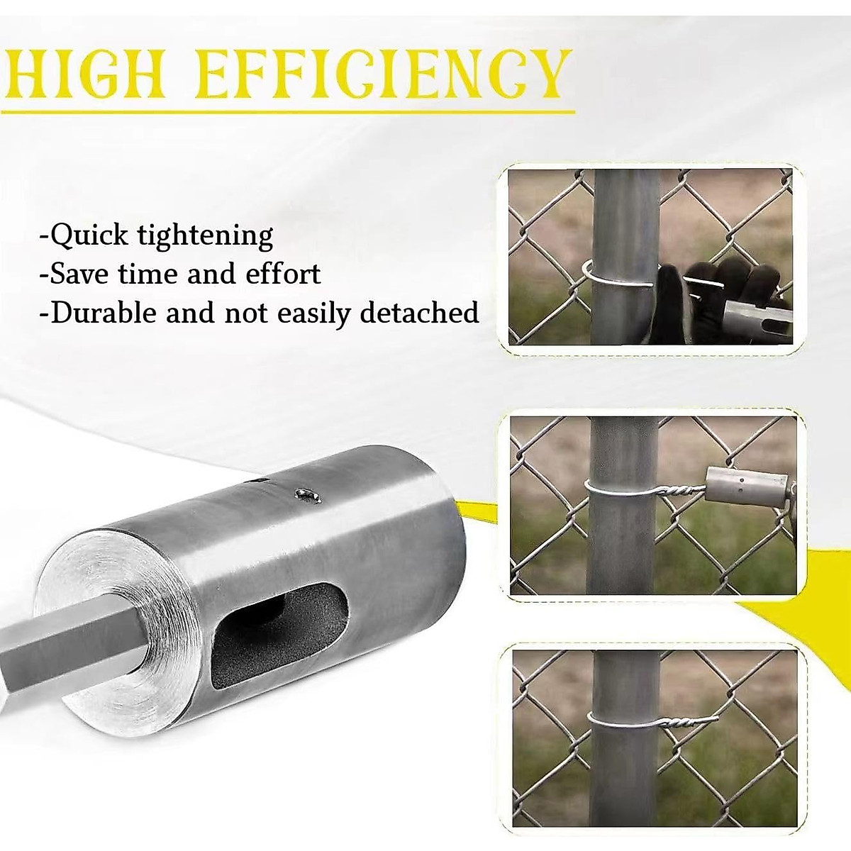 YhoBuy 11 Gauge Twist Ties EZ Drill Chuck Tool, Stainless Steel Drill Truck Twist Ties Tool for Easy Fence Wire Making