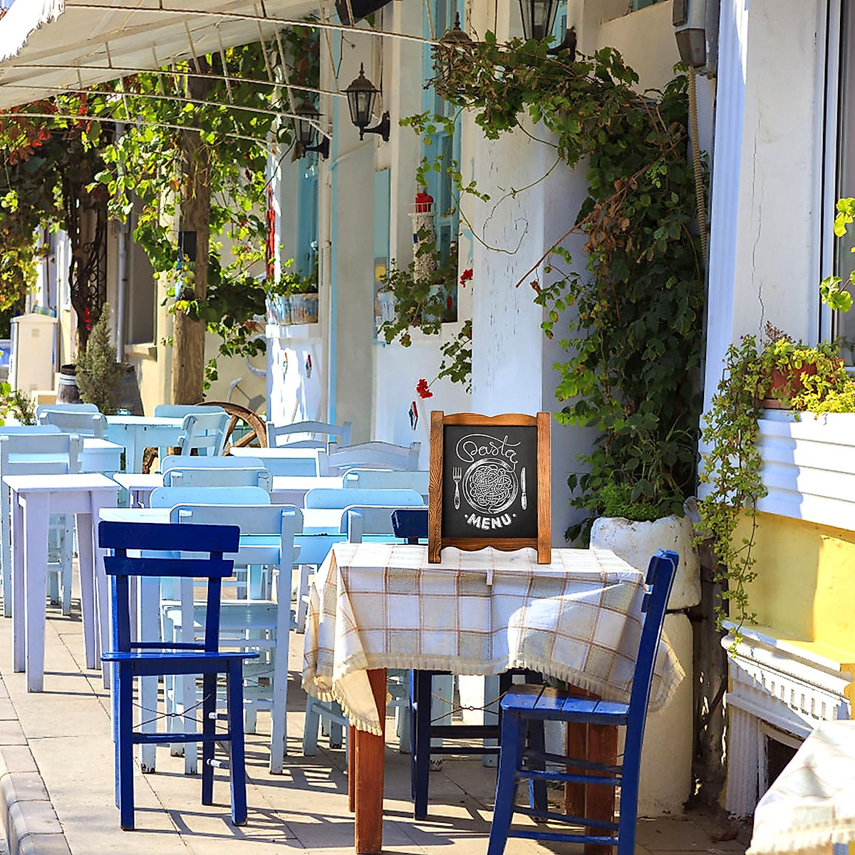 Tosnail 11" x 14" Framed Tabletop Chalkboard Signs, Double-Sided Chalk Board Magnet Board, Decorative Bulletin Boards, Rustic Wooden Blackboard, Small Menu Board for Home, Kitchen, Crafts, Party Decor