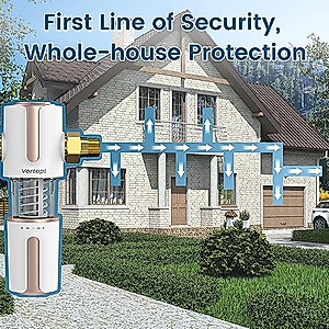 Vortopt Spin Down Sediment Water Filter,Automatic Flushing,Whole House Water Filter for Well Water,Protect Other Filter Systems and Appliances,40 Micron Flushable Prefilter Filtration, Q700