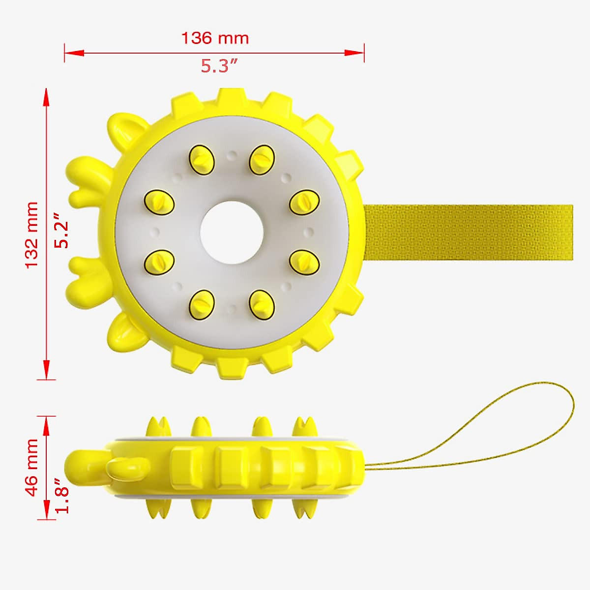 Knowish Dog Chew Toy Crab Shaped Throw and Catch Ring Toys Interactive Play Exercise Durable Rubber Tur of War Small Medium Breeds Pet Toy (Blue)