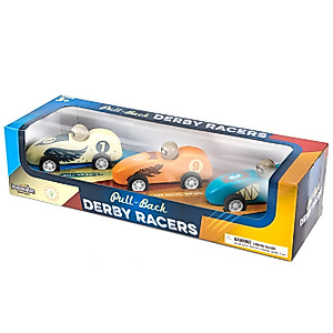 Wooden Wonders Pack of 3 Pull-Back Derby Racers Predators Pack by Imagination Generation