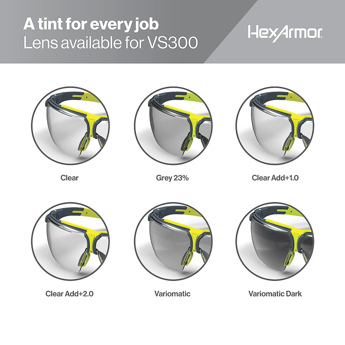 HexArmor VS300 Light Transition Anti-Fog and Scratch-Resistant ANSI Z87+ Safety Glasses for Men and Women, Single