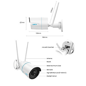 Reolink Plug-in Outdoor WiFi Security Camera, 5MP HD Dual Band Wired Wi-Fi Camera for Home Security-2.4/5 Ghz, Smart Person/Vehicle Alerts, Motion Detection, Night Vision, IP66 Waterproof, RLC-510WA