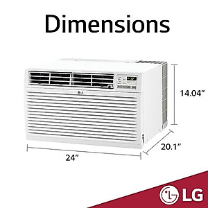 LG 10,000 BTU Through the Wall Air Conditioner, 115V, Cools up to 440 Sq. Ft. for Bedroom, Living Room, Apartment, with Remote, 3 Cool & Fan Speeds, Wall AC Unit, White