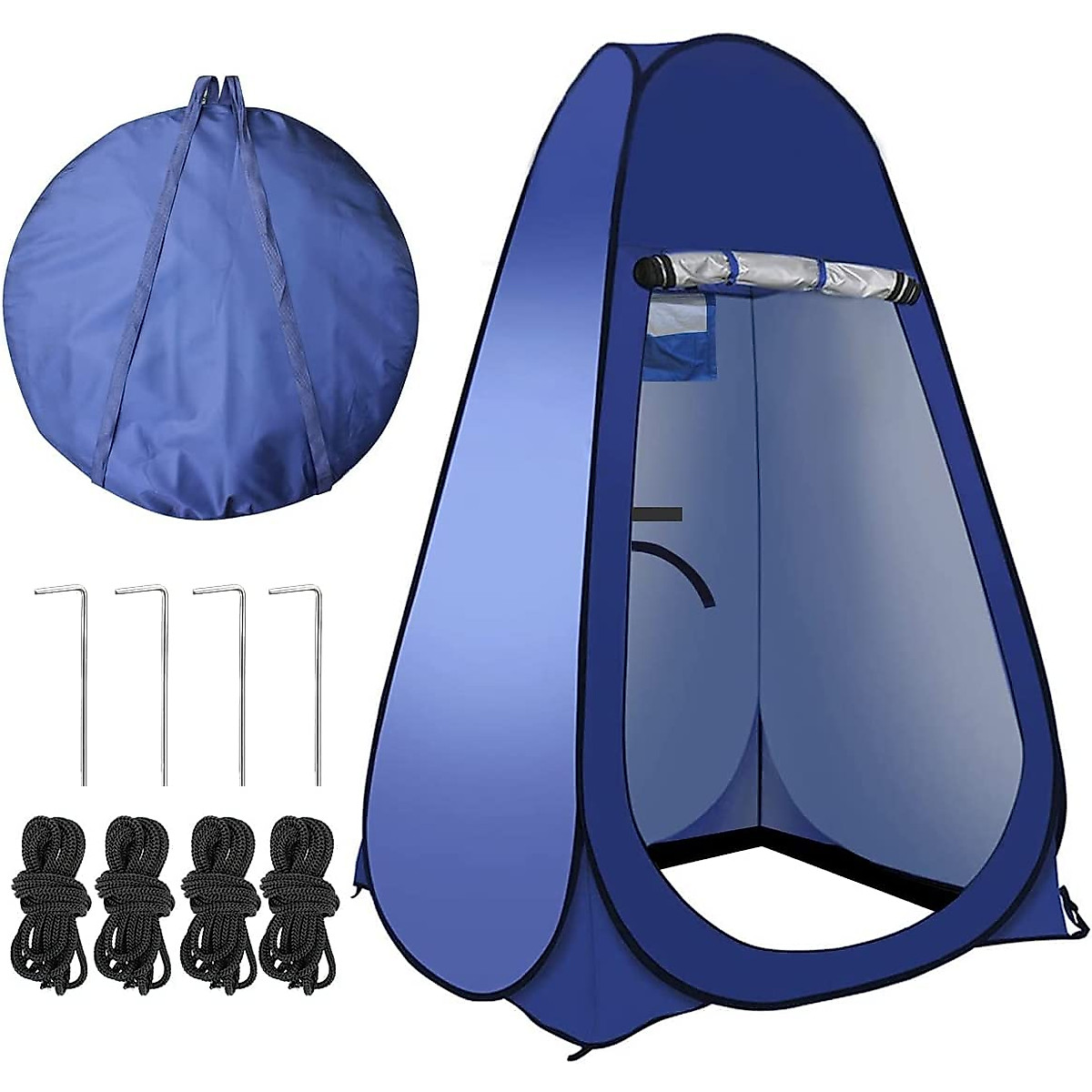 Pop Up Privacy Shower Tent, Portable Camping Shower Tent, Camping Toilet Changing Room Sun Shelter with Window for Camping and Beach, Portable Pop Up Changing Tent with Carry Bag