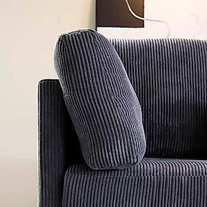 FANYE Free Combinable Reversible Cushions Convertible Modular Sectional Sofa Couch,Comfy Corduroy Upholstered Deep Seat Sleeper Sofa & Couch W/Solid Wood Legs for Home Apartment Office Living Room