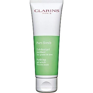 Clarins Pure Scrub | Award-Winning | Foaming Gel Face Scrub With Lava Beads | Deeply Exfoliates, Mattifies and Visibly Tightens Pores | Paraben-Free | SLS-Free | Mineral Oil Free | Oily To Combination